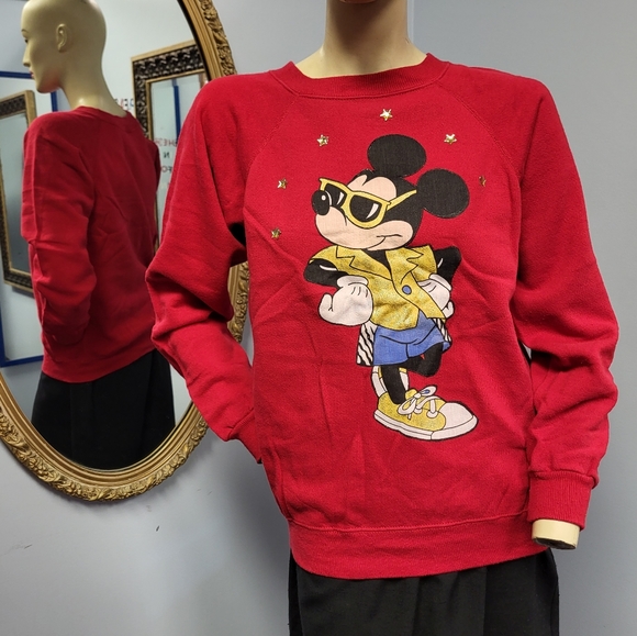 Vintage | Tops | Vintage Mickey Mouse Sweatshirt Medium Handmade Diy ...